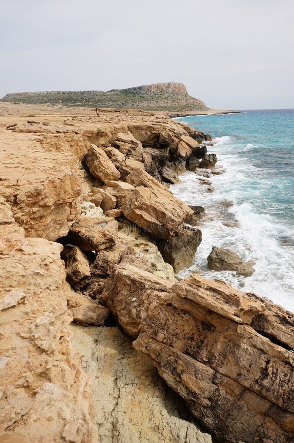 Rock coast in Cyprus stock image. Image of clouded, nature - 90201711