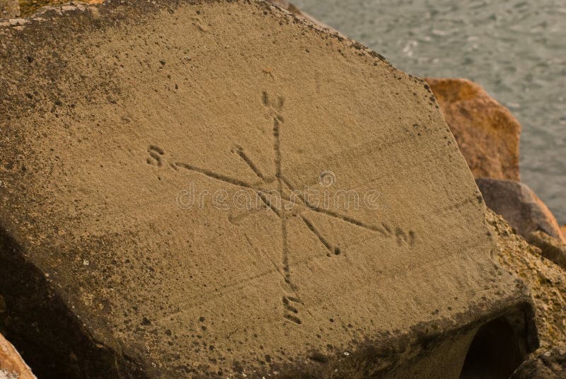 Rock Compass stock photo. Image of found, south, finding - 10710150