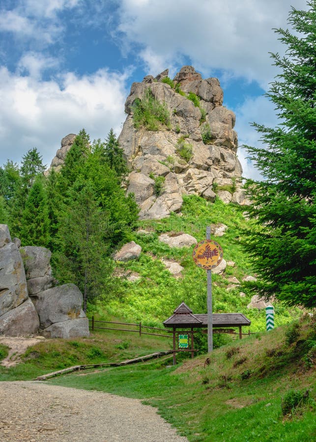The Rock Complex of Tustan in Ukraine Stock Image - Image of historical ...