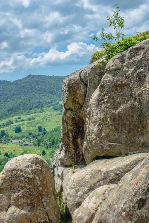 The Rock Complex of Tustan in Ukraine Stock Photo - Image of complex ...