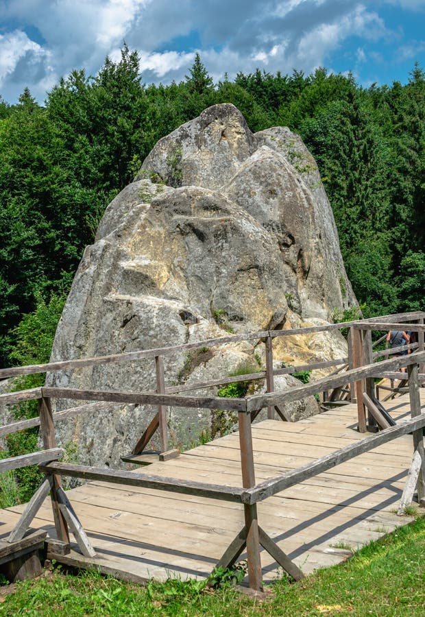 The Rock Complex of Tustan in Ukraine Stock Photo - Image of forest ...
