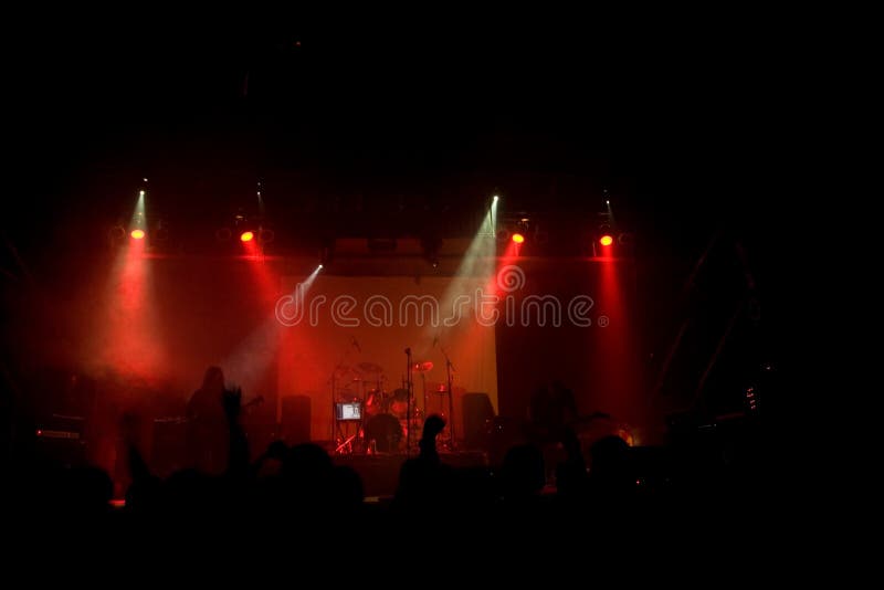 Fire Show on a Rock Music Band S Concert Editorial Stock Image - Image ...