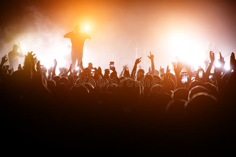 Rock Concert. Leader on the Stage Stock Photo - Image of club, black ...