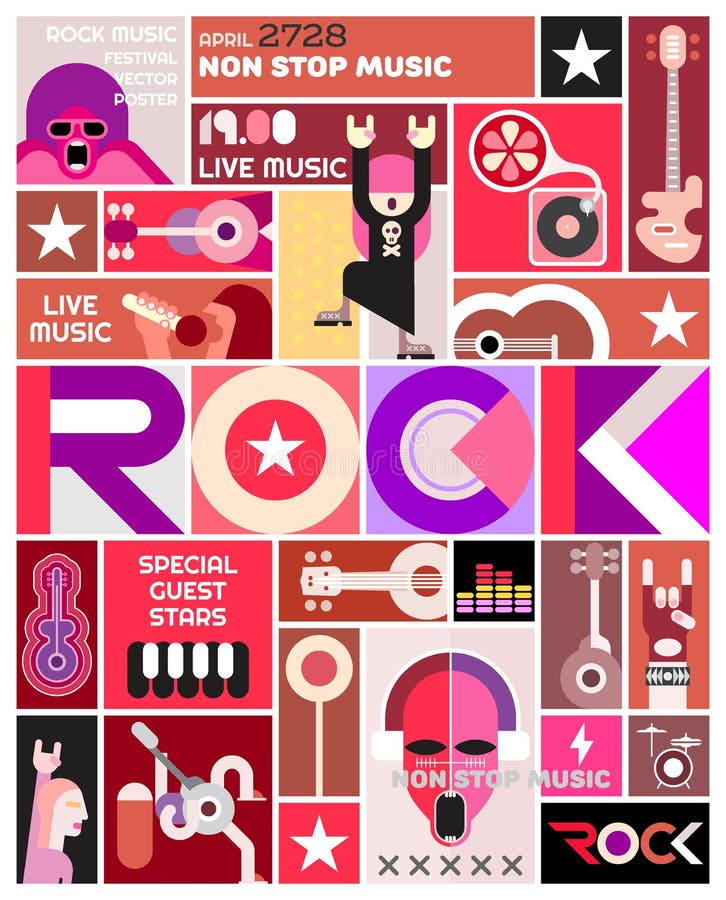 Rock Concert Poster Template Design Stock Vector - Illustration of ...