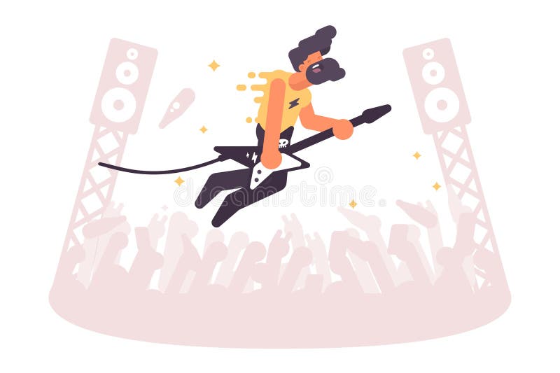 Rock Concert Stage Dive stock vector. Illustration of energetic - 322131363