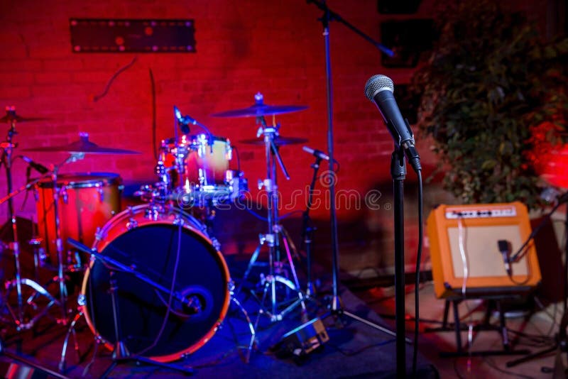 Rock concert stage stock image. Image of loud, illuminated - 53633309