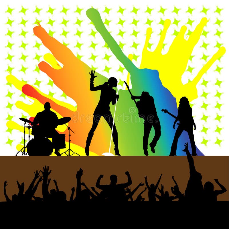 Rock concert vector stock vector. Illustration of human - 5321334