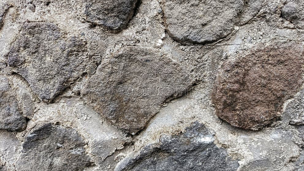 Rock Concrete Wall of a Structure Foundation Stock Image - Image of ...