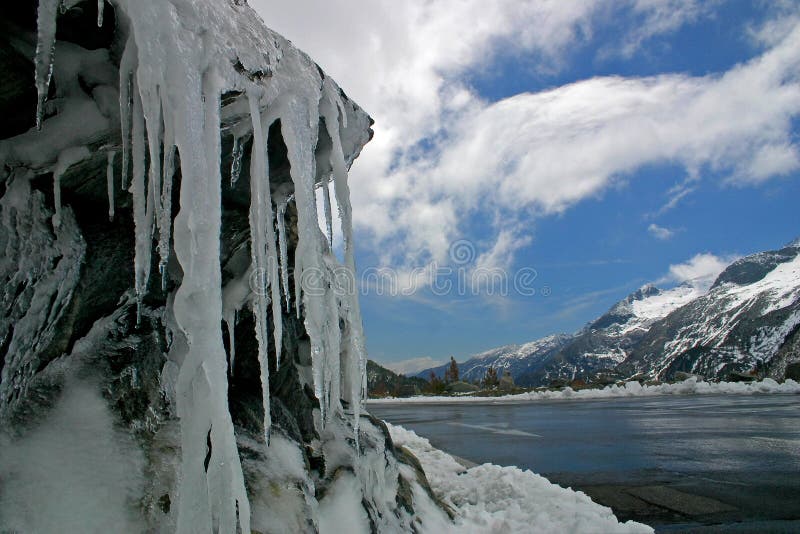 Rock covered with ice stock photo. Image of road, slippery - 10596854