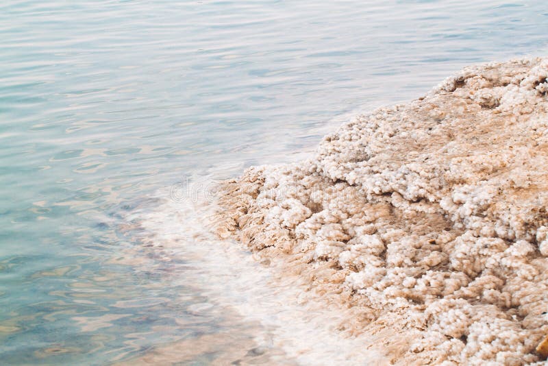 Rock Covered with Salt on Coast of Dead Sea Stock Image - Image of ...
