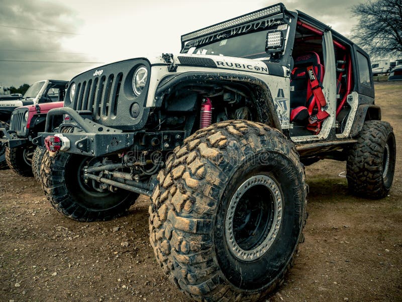 Orange Jeep Rock Crawling editorial photography. Image of crawling ...