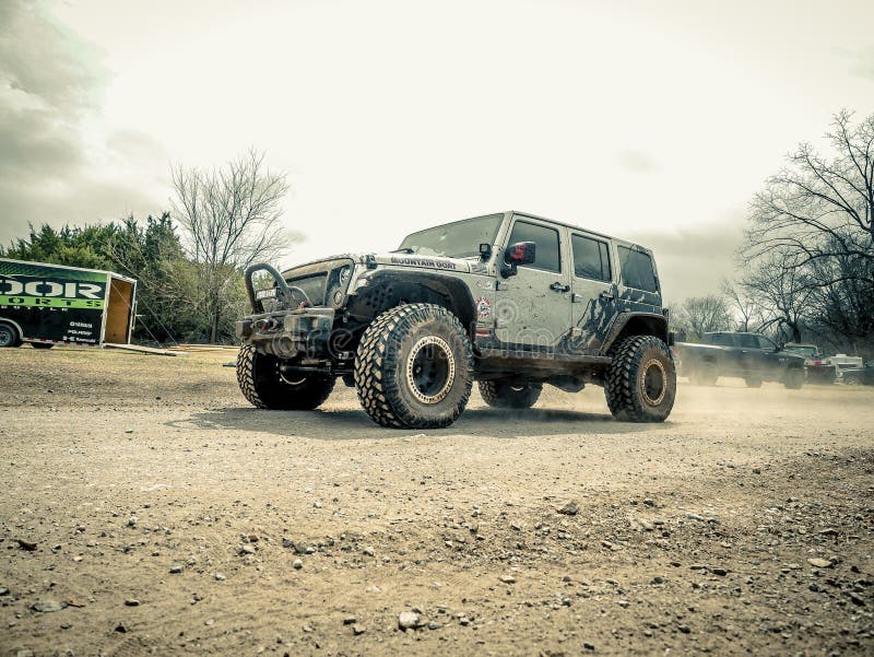 Orange Jeep Rock Crawling editorial stock image. Image of compass ...