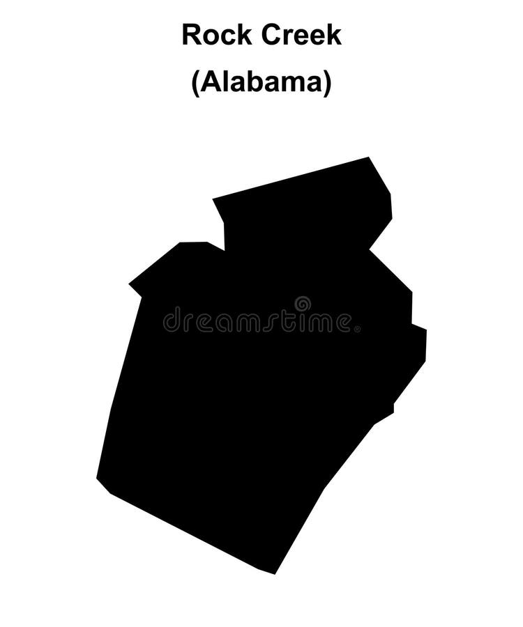Rock Creek outline map stock vector. Illustration of boundary - 385903749