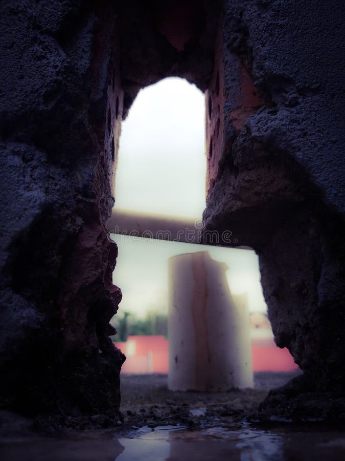 Rock Crevice in the House stock photo. Image of puddle - 209062602