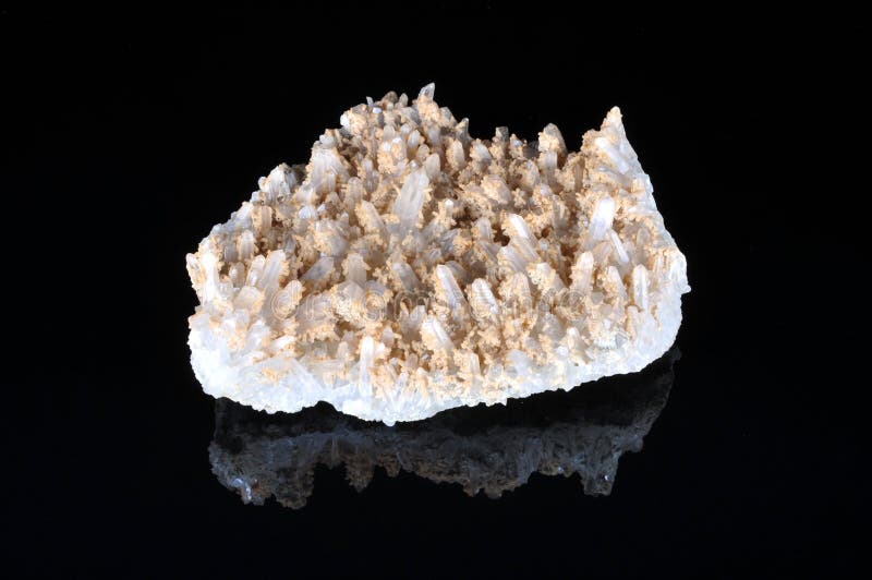 Rock Crystal with Limestone Stock Image - Image of calcium, dispersion ...