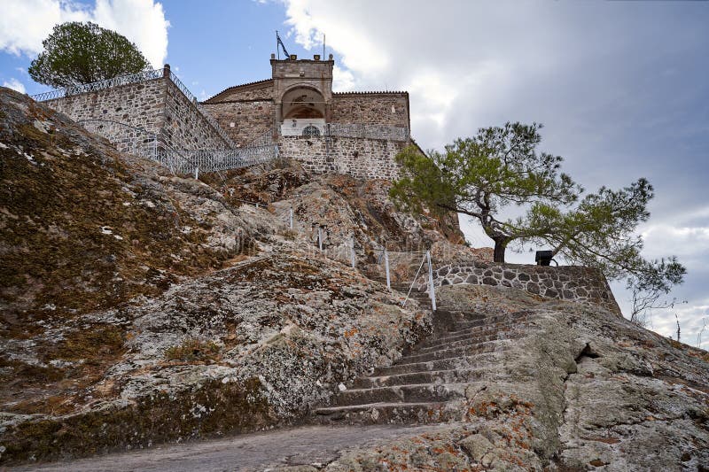 Rock-cut Steps and Stone Gate of Orthodox Monastery in Petra on the ...