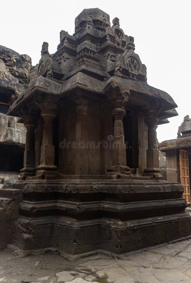 Ancient Indian Rock-Cut Temple Architecture Stock Photo - Image of ...