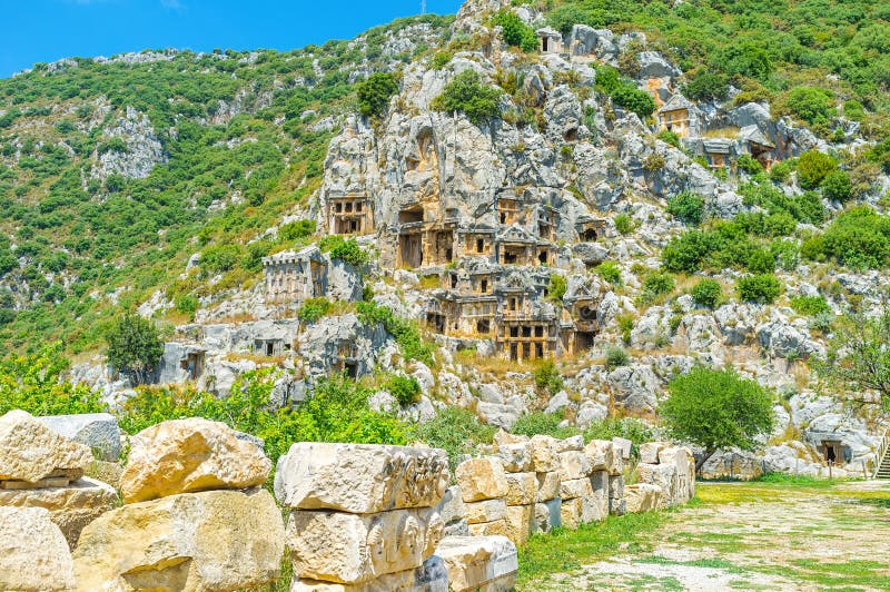 The rock-cut tombs stock photo. Image of ceremony, lycia - 94462806