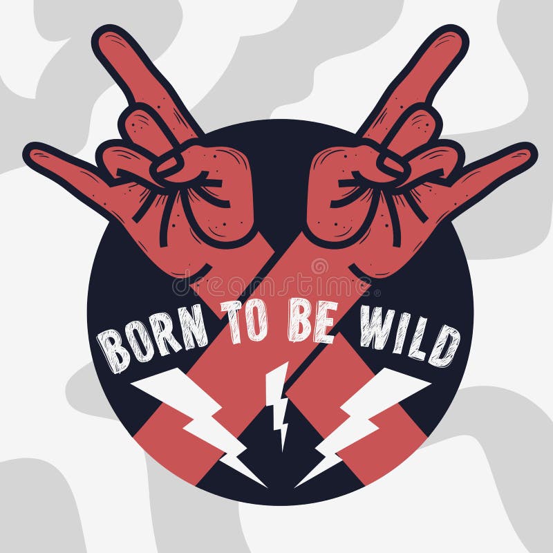 Rock Vector Design with Devil Horn Hand Gesture. Stock Vector ...