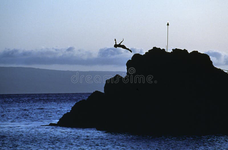 Rock Diver stock image. Image of dusk, fearless, launched - 2126165