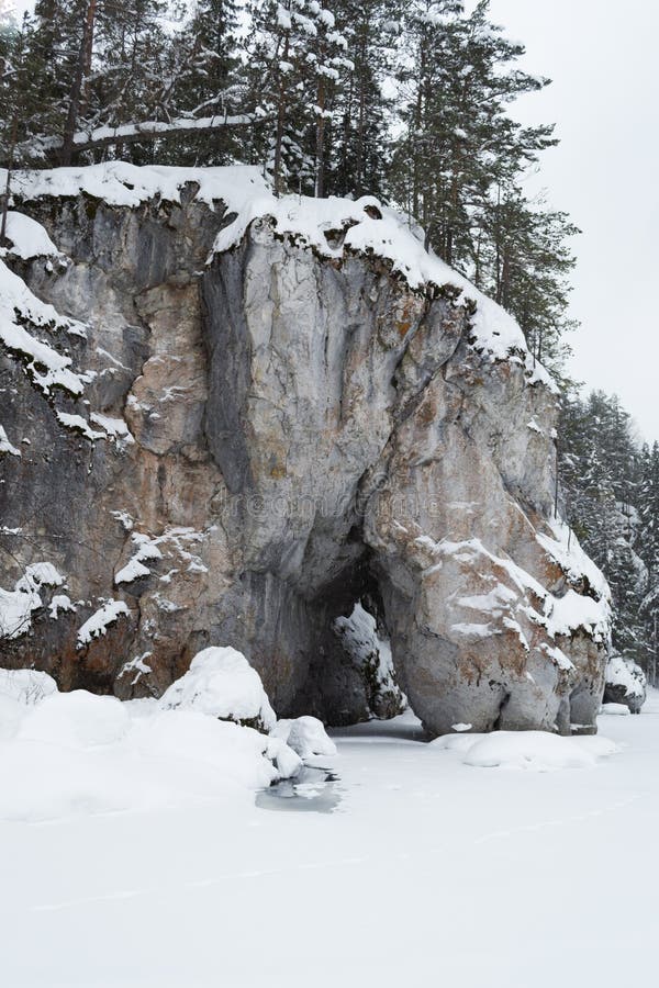 Rock Drinking Horse. Nature Park Deer Streams, Ural, Russia Stock Photo ...