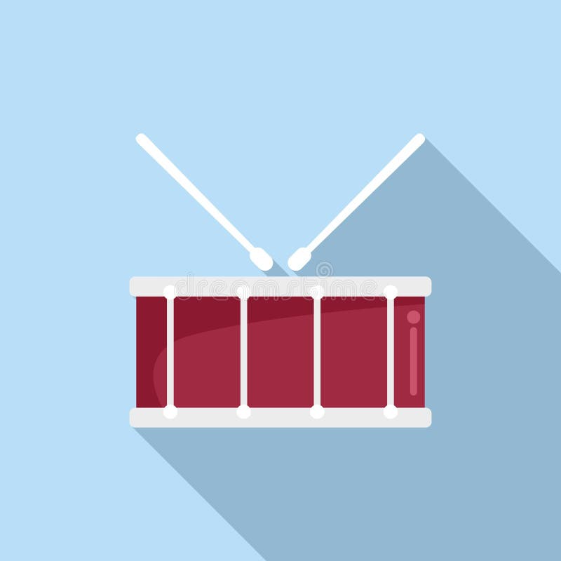 Rock Drum Icon Flat Vector. Kit Instrument Stock Vector - Illustration ...