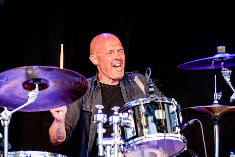 Rock drummer editorial image. Image of band, basedrum - 88891005