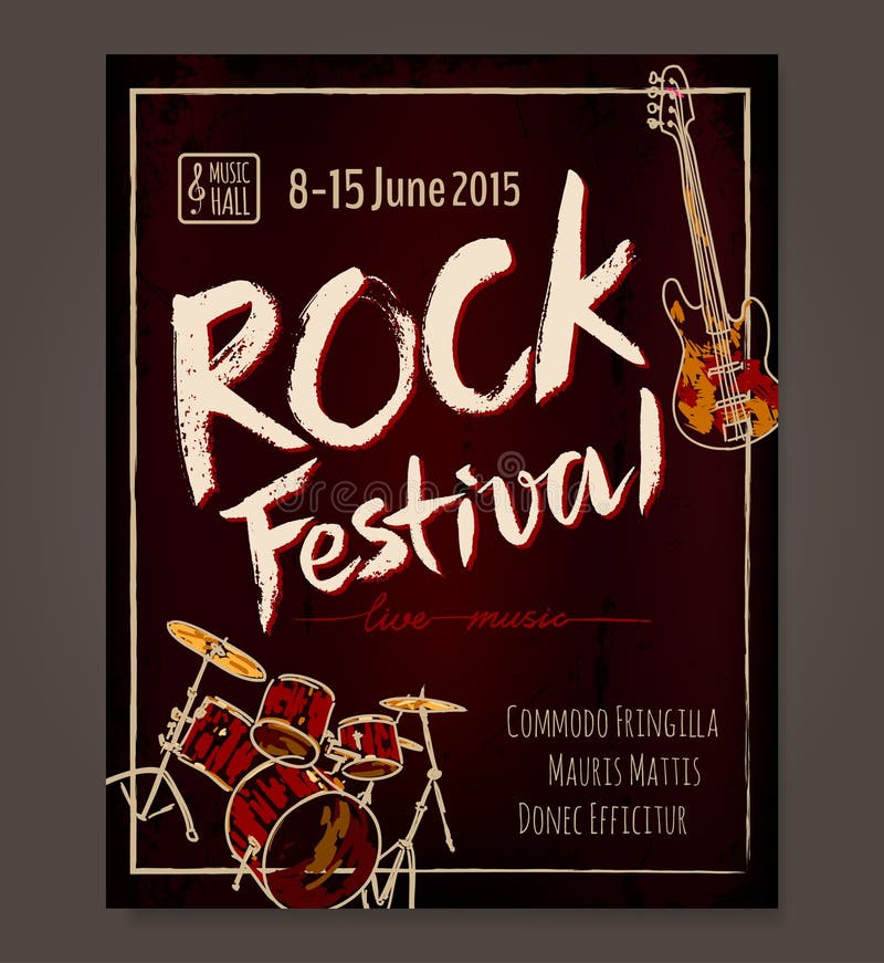 Rock event poster stock vector. Illustration of backdrop - 188014590