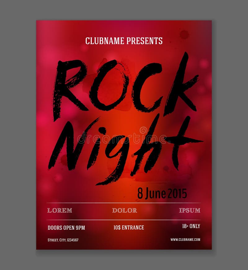 Rock Event Poster or Flyer Temlpate Stock Vector - Illustration of ...
