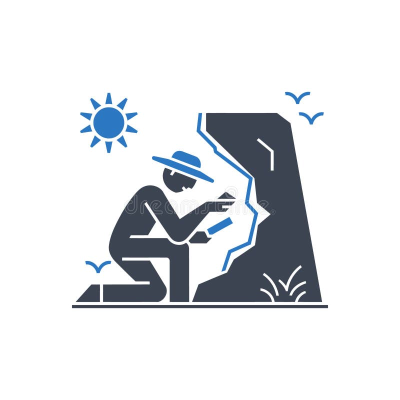 Rock Excavation Icon stock vector. Illustration of excavation - 374473998