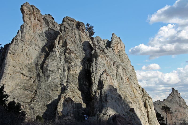 Rock face with clouds stock image. Image of garden, colorado - 47534751