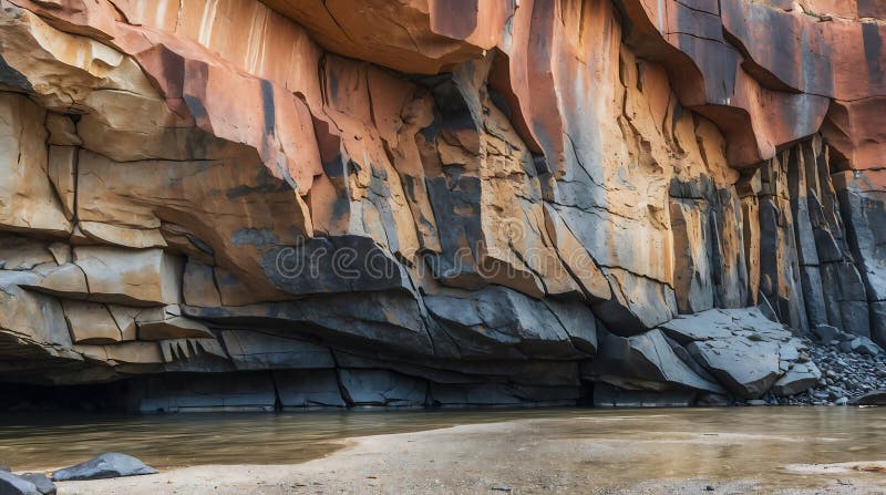 Rock Face Showcasing Erosion Patterns Caused by Acid Rain in a Natural ...