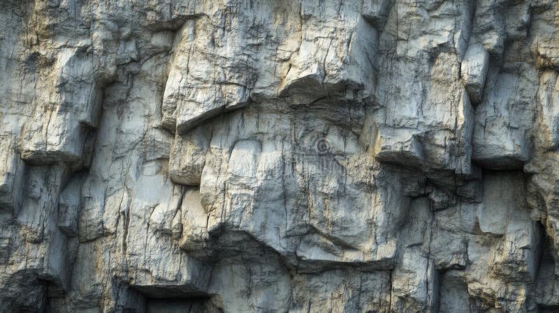 Rock Face Shows Rough Texture and Natural Formation with Rugged ...