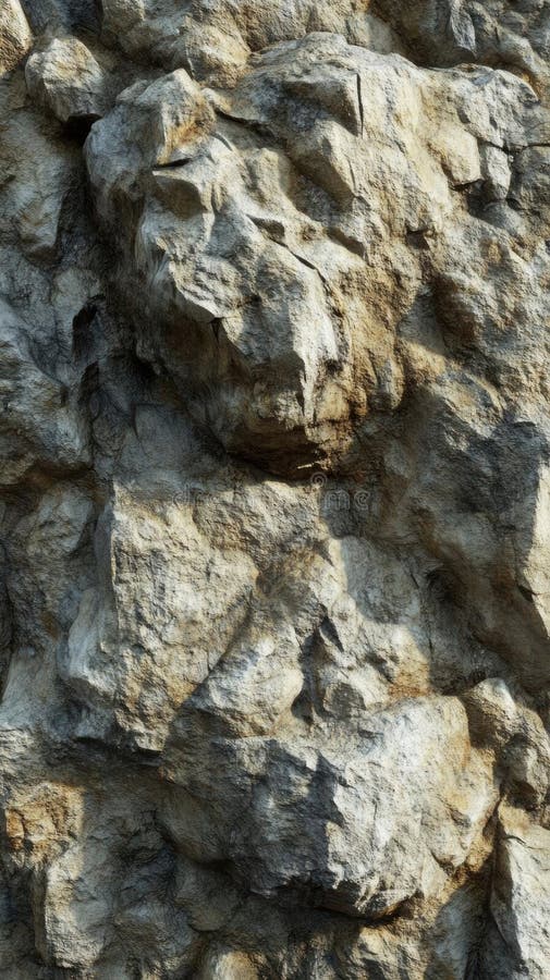 Rock Face Shows Rough Texture and Uneven Surface with Natural Formation ...