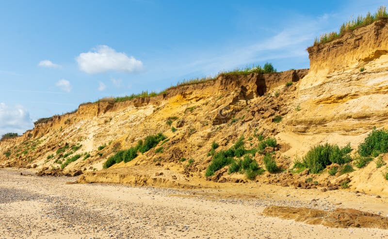 A Rock Fall Has Left a Large Gap in the Cliffs at Covehithe Suffolk, UK ...