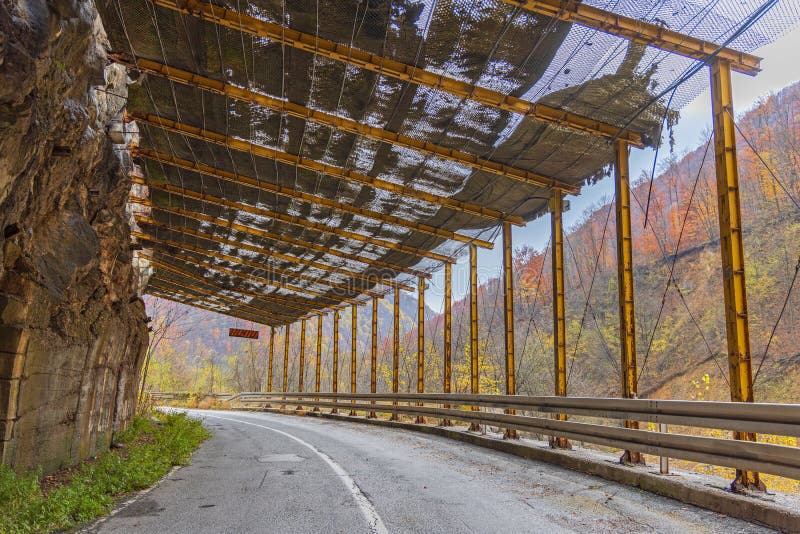 Rock Fall Road Protection stock image. Image of rock - 238043115