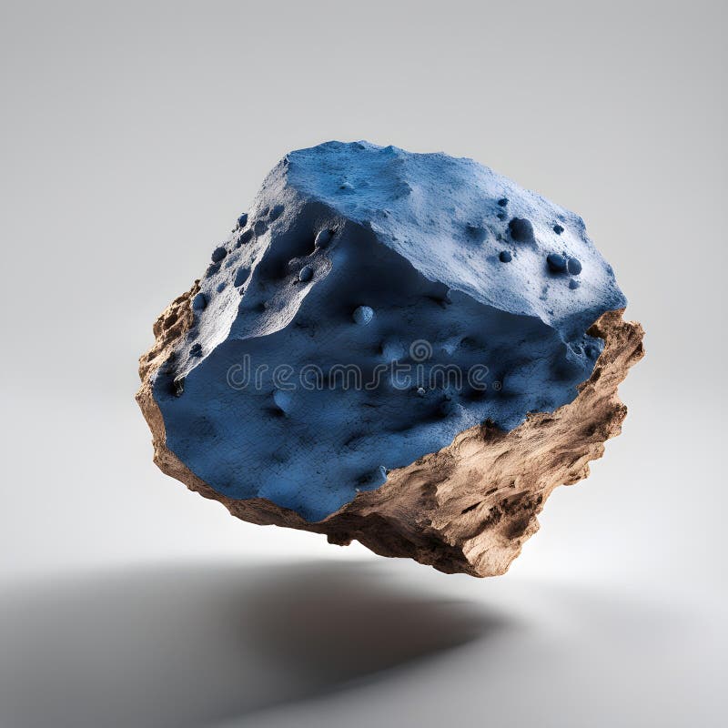 Rock Featuring a Vibrant Blue Substance on Its Surface Stock ...