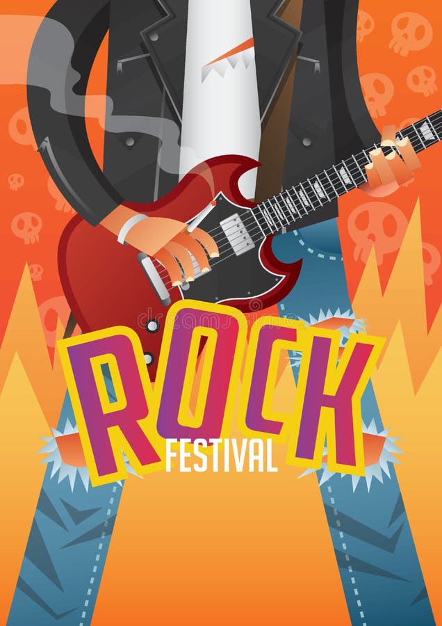Rock Festival Poster Design. Vector Illustration Decorative Design ...