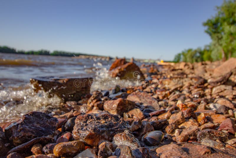 Rock Filled Beach stock image. Image of beach, sand - 120045529