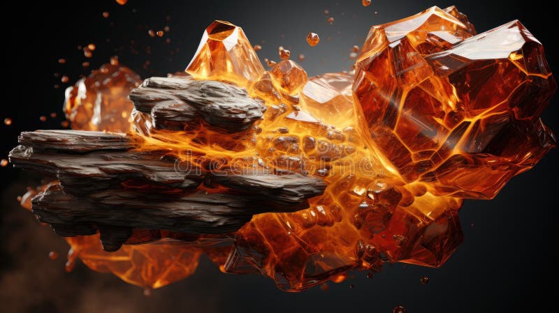 A rock with a fire on it stock illustration. Illustration of stone ...