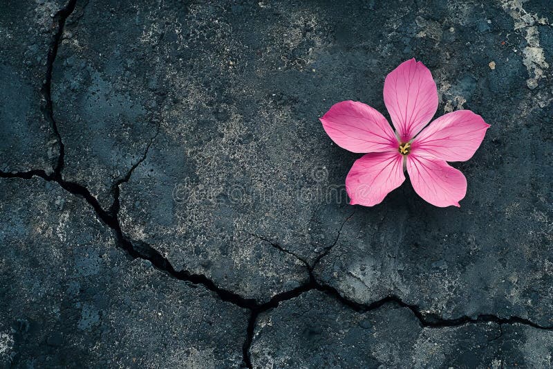 On the Rock is a Flower Growing, Symbolizing Resilience and Rebirth ...