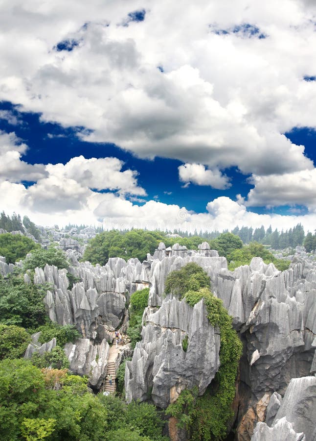The Stone Forest Scenic Spot in Kunming of China Stock Image - Image of ...
