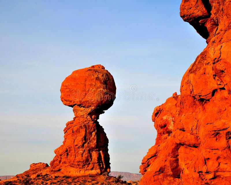 Balanced Rock, Formation, Arches National Park. Stock Image - Image of ...
