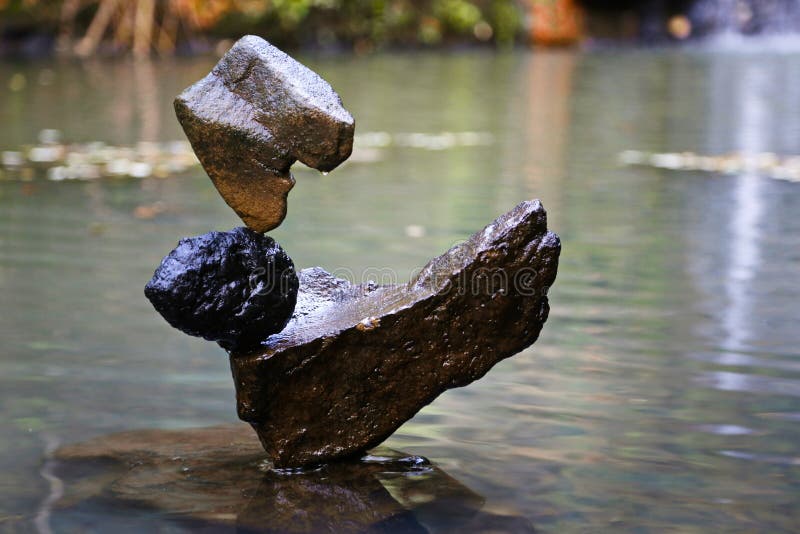 Rock Balance, Great Three Rocks Balancing Stock Photo - Image of ...