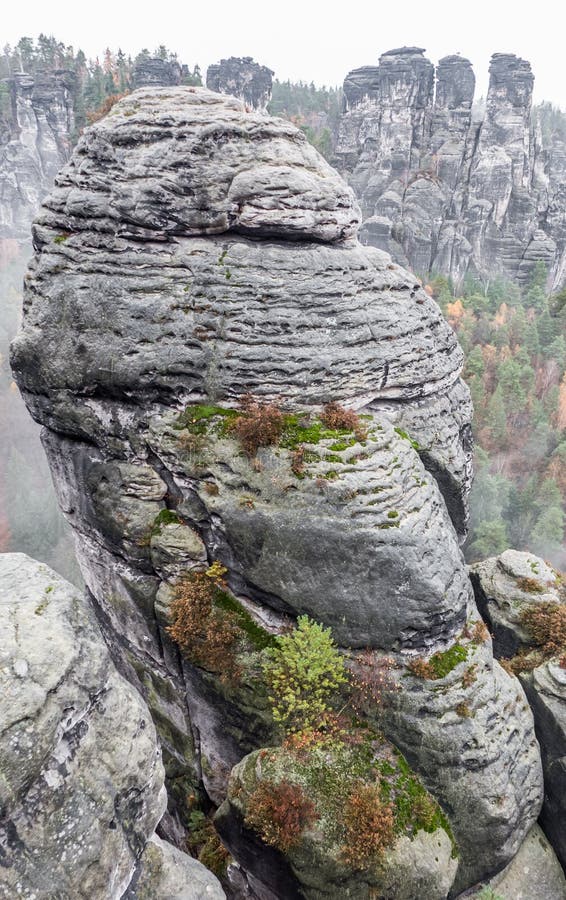 Rock Formation at Bastei, Germany Stock Photo - Image of nature, bastei ...