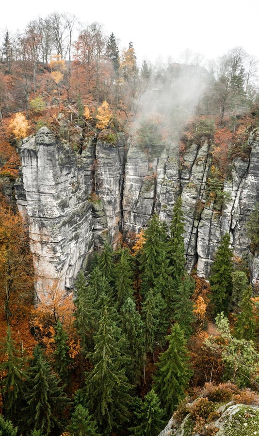 Rock Formation Bastei, Germany Stock Photo - Image of nature, rock ...