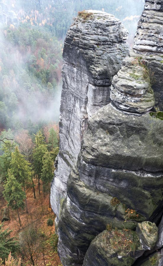 Rock Formation Bastei, Germany Stock Photo - Image of nature, rock ...