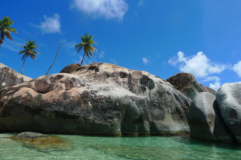 Rock Formation at the Baths, British Virgin Islands Stock Image - Image ...