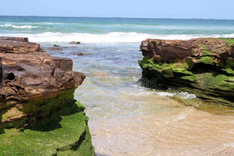 Rock Formation on the Beach Stock Photo - Image of coastal, seashore ...