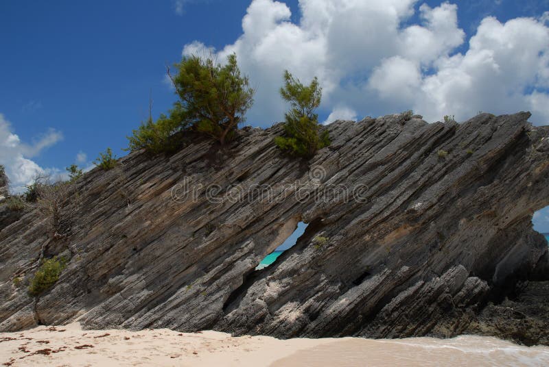 Rock formation in Bermuda stock photo. Image of blue, paradise - 5790776